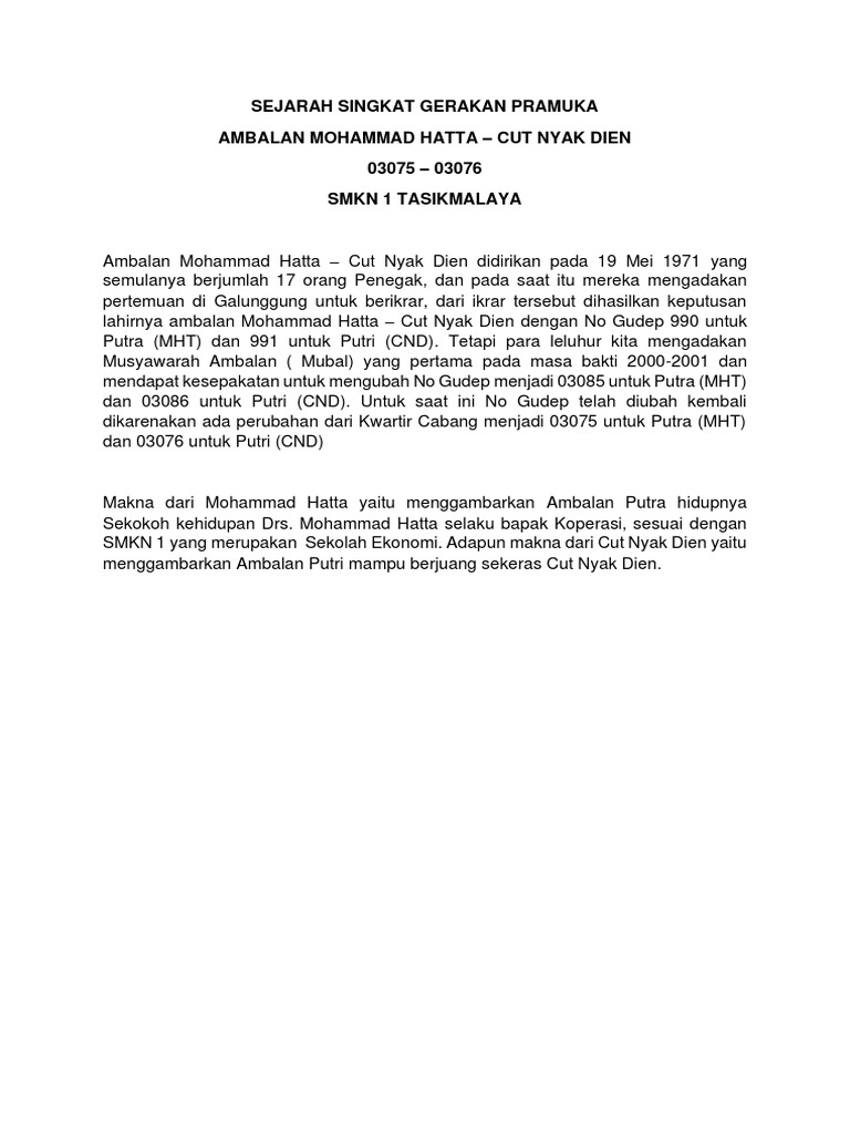 Sejarah Ambalan MHT-CND | PDF