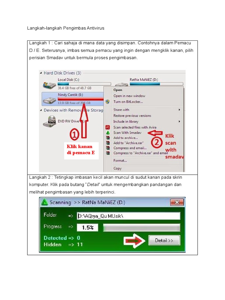 Langkah-Langkah Pengimbas Antivirus | PDF