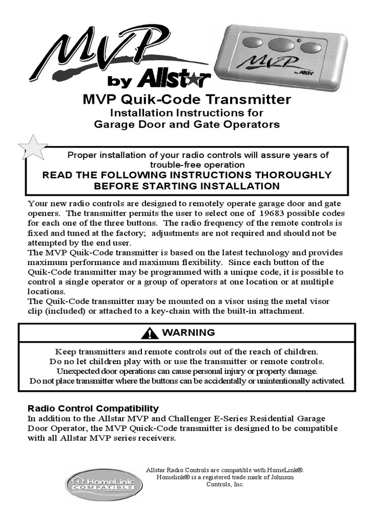 Allstar 110925 | PDF | Remote Control | Radio