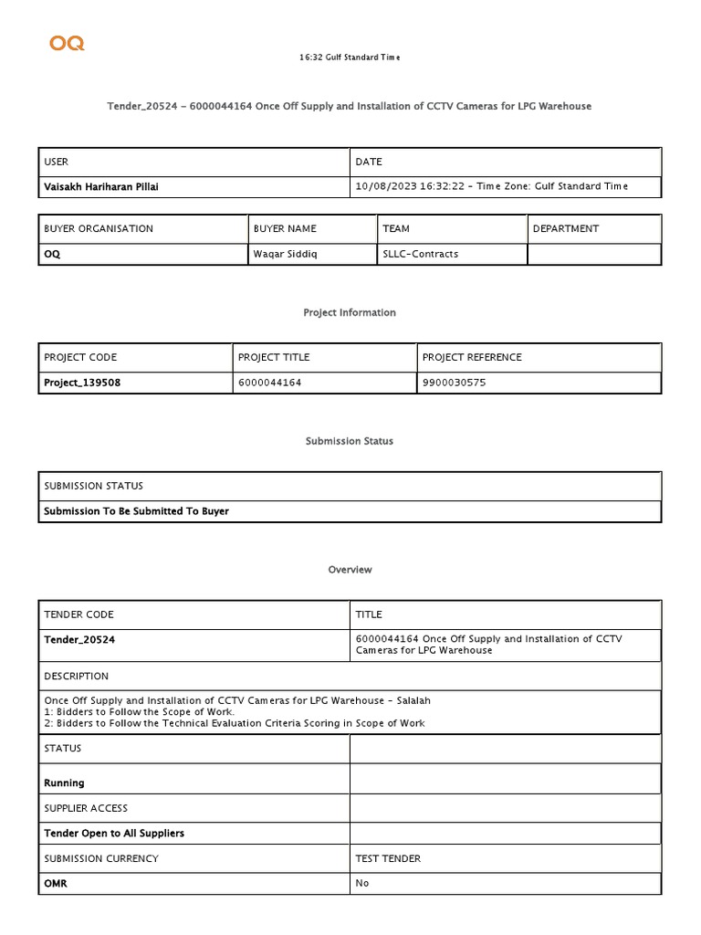 Summary - Tender 20524 | PDF | Taxes | Ad Valorem Tax