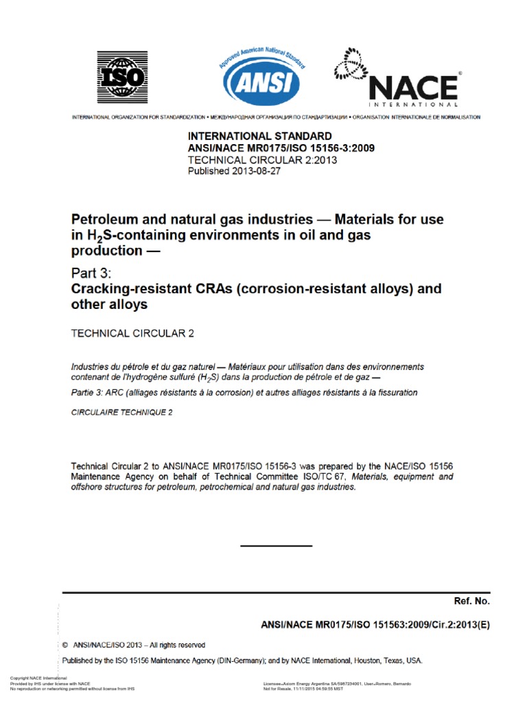 NACE MR0175-Circular2 Part3 | PDF