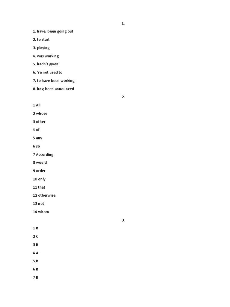 Answer Keys 2 | PDF