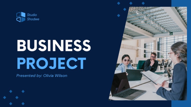 Blue Dark Professional Geometric Business Project Presentation | PDF