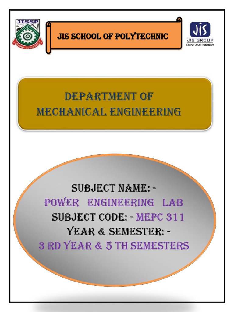 Power Engineering Lab (MEPC 311) | PDF | Technology & Engineering
