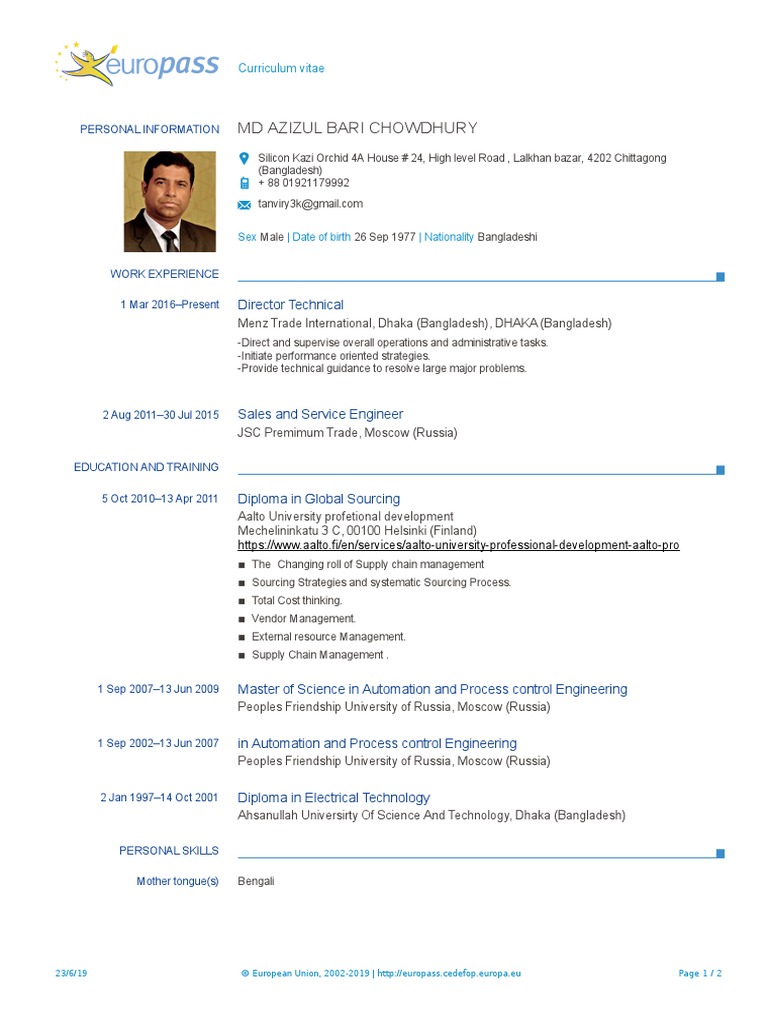 CV Tanveer | PDF | Bangladesh | Computing