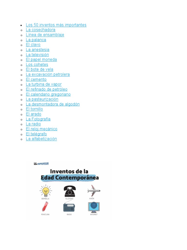Los 50 Inventos Más Importantes | PDF