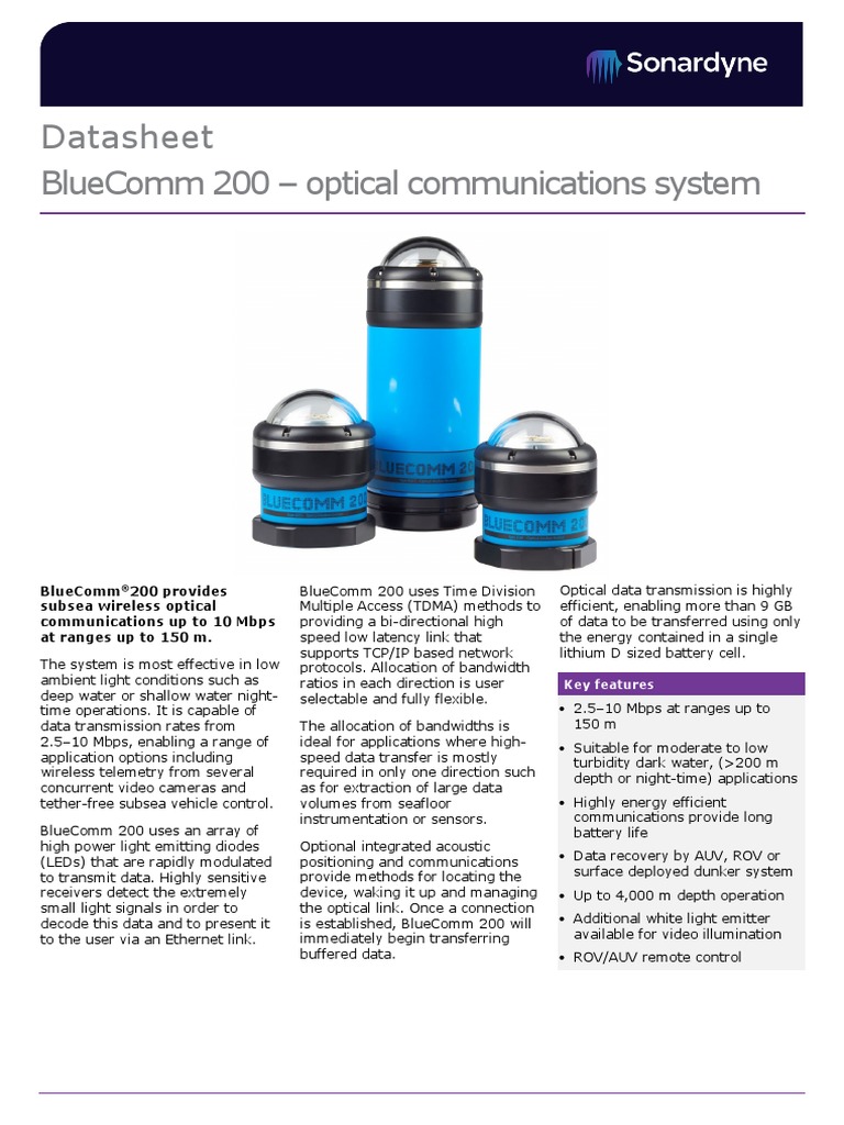 Sonardyne 8361 BlueComm 200 | PDF | Light Emitting Diode | Channel Access Method