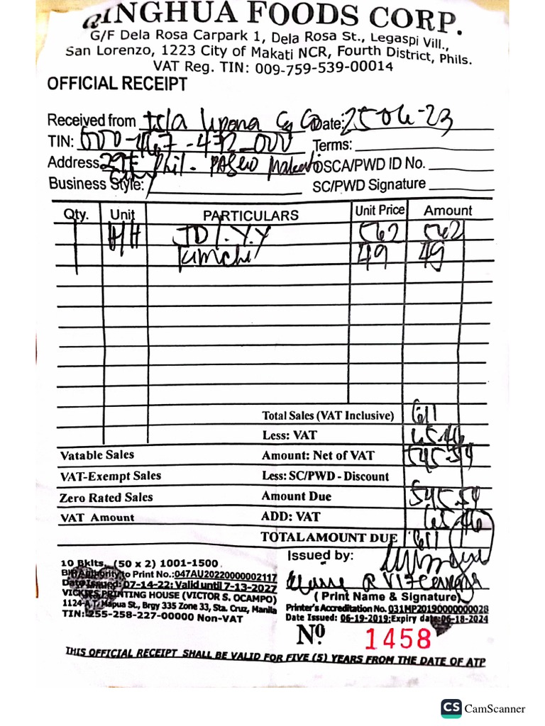 Receipts | PDF
