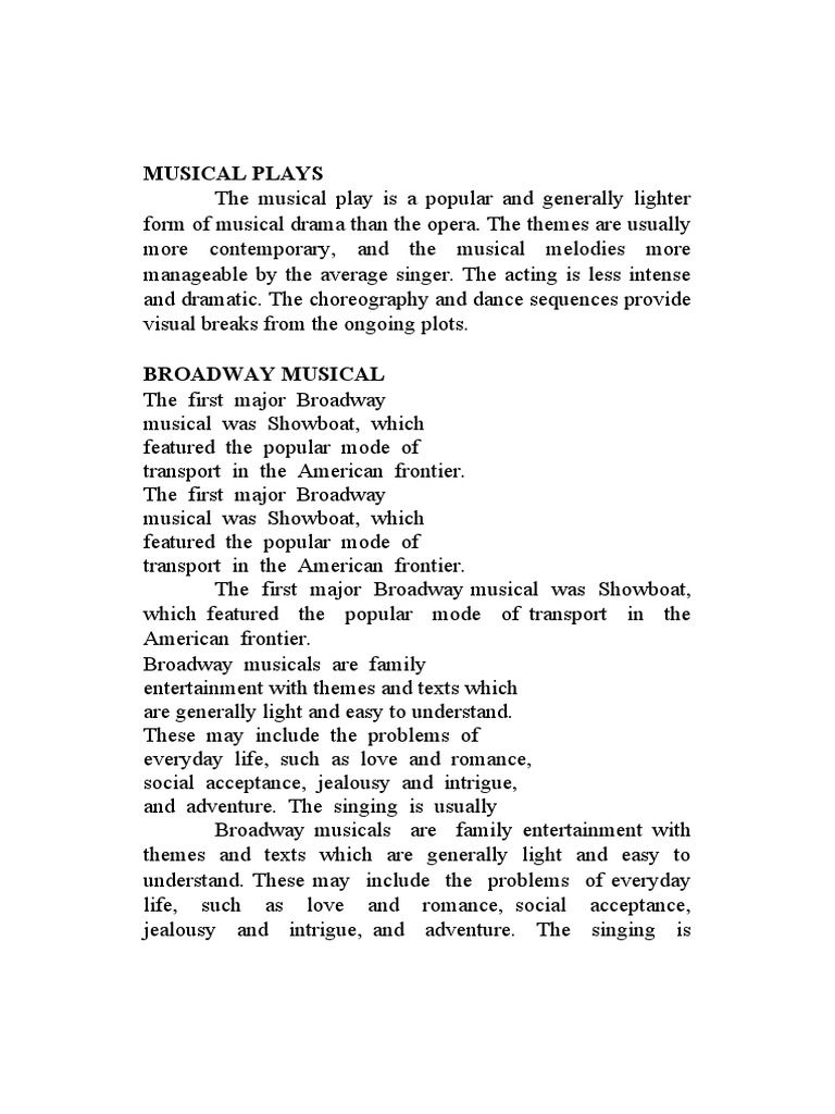 Musical Plays | PDF