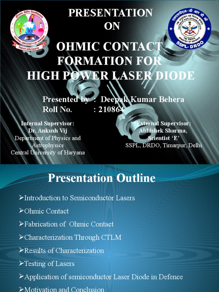 Ohmic Contact Formation For High Power Laser Diode | PDF | Science & Mathematics