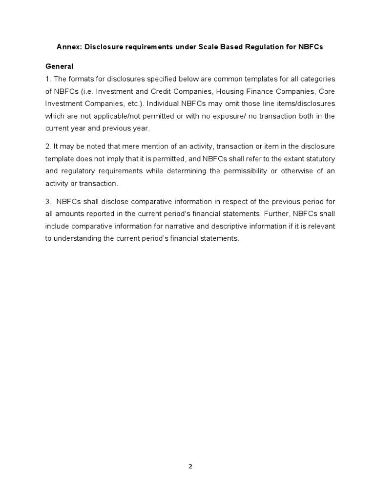 Disclosures in Financial Statements - Notes To Accounts of NBFCs | PDF ...