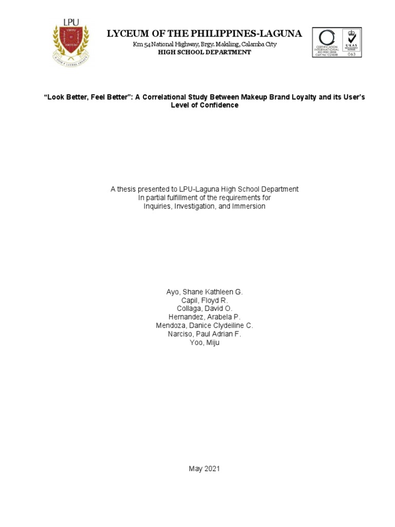 Correlational Study | PDF | Cosmetics | Brand