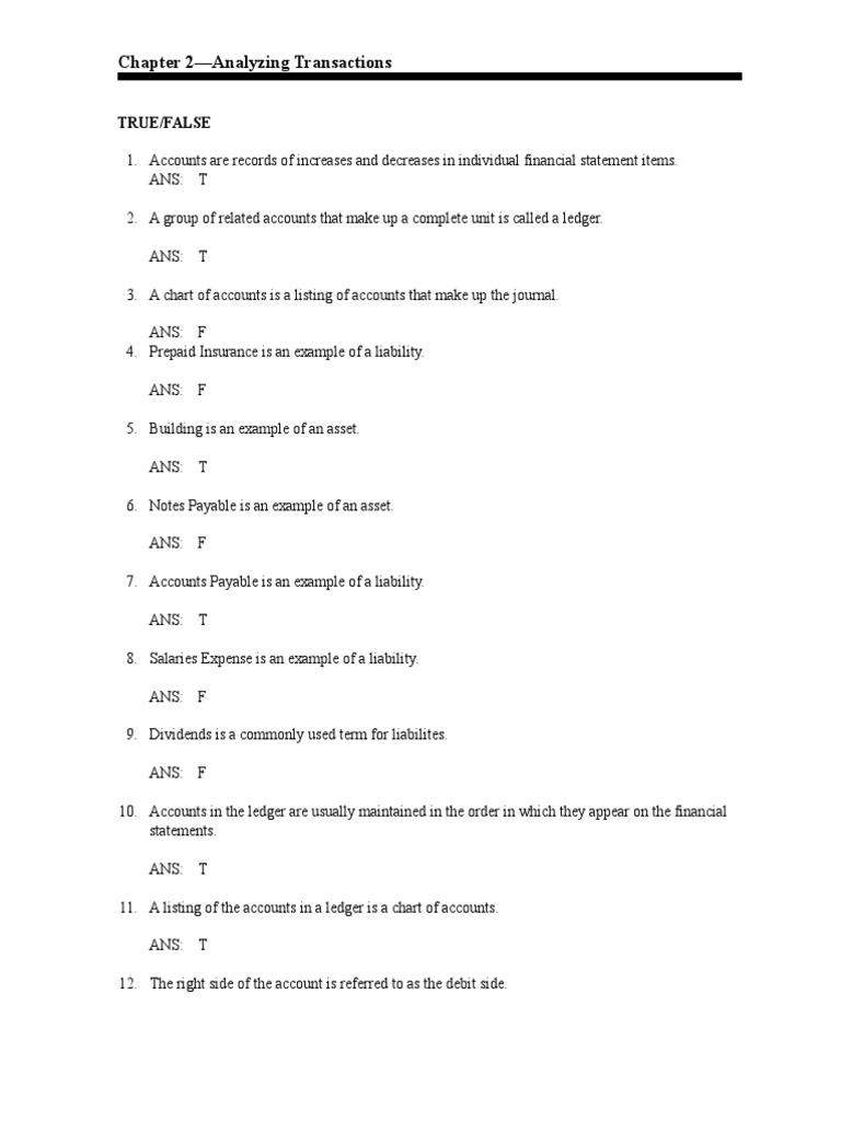 ANALYZING TRANSACTION Answer | PDF