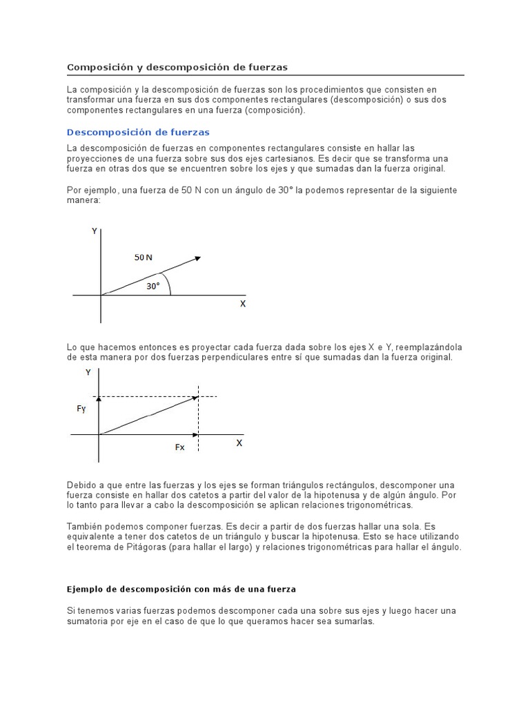 Composición y Descomposición de Fuerzas | PDF