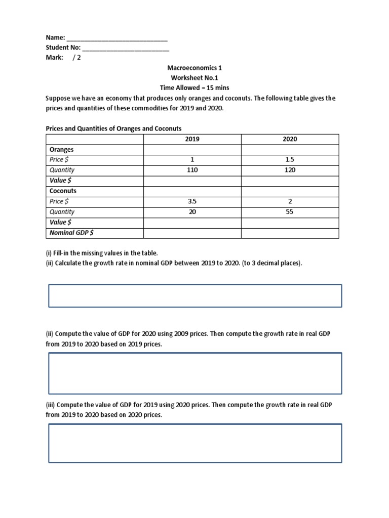 Worksheet No 1 2021 | PDF | Finance & Money Management