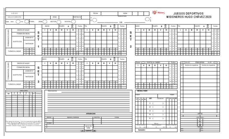 Planilla Voleibol Pdf