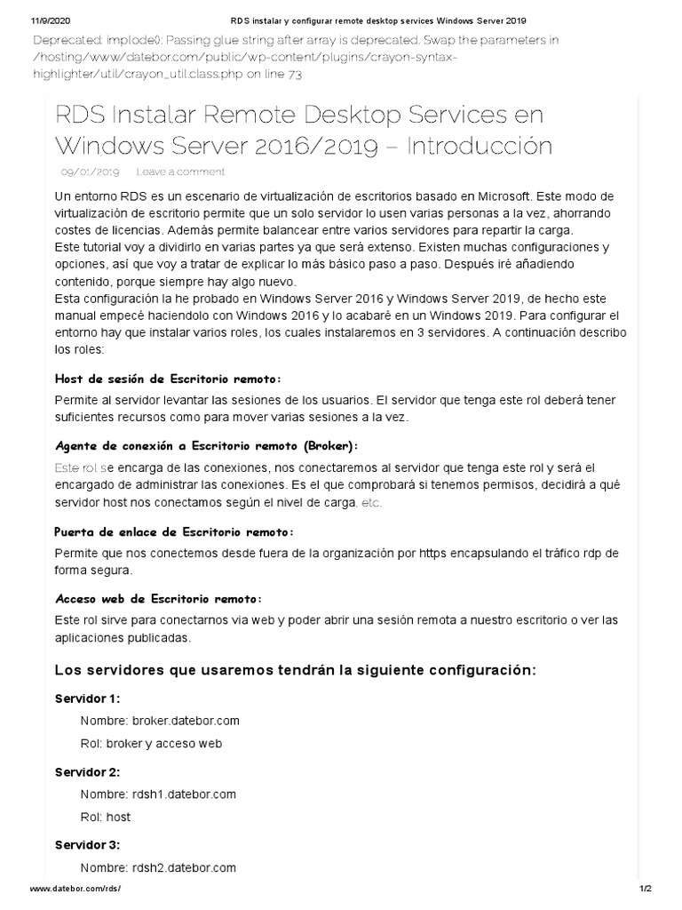 Guía RDS para Windows Server 2019 | PDF | Servidor (Computación ...