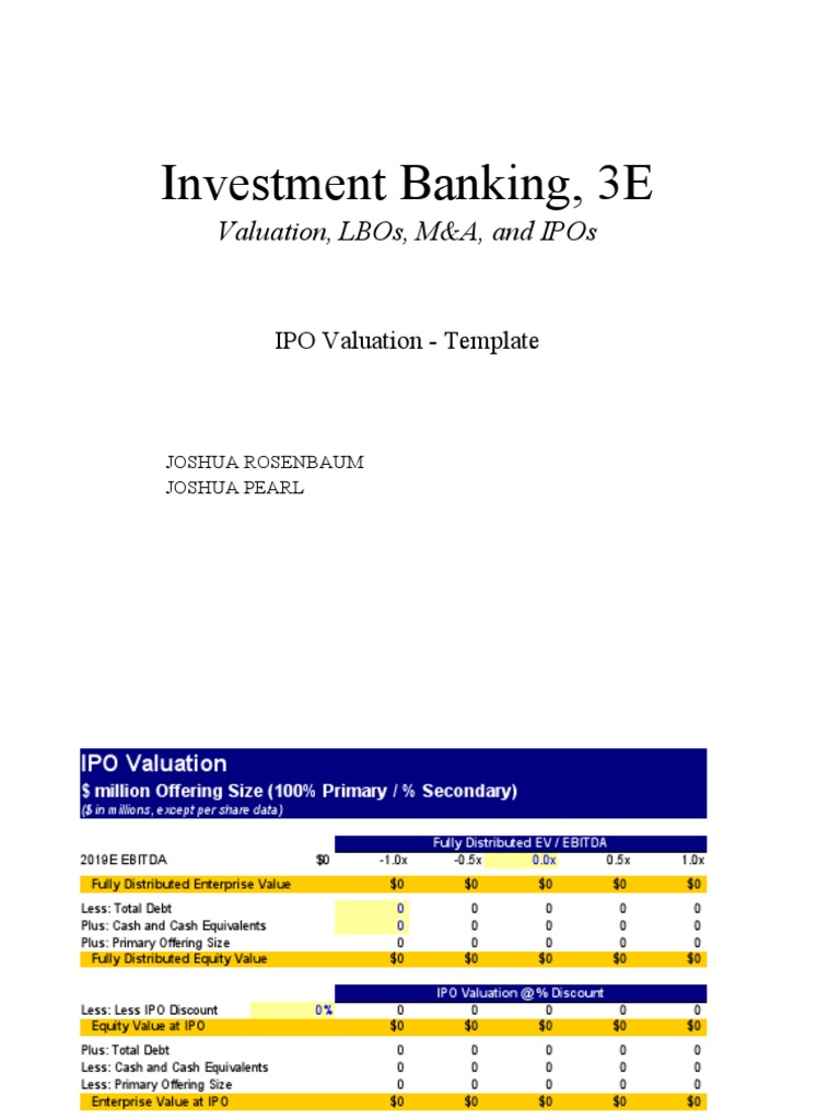 IPO Valuation 3E Template | PDF | Valuation (Finance) | Initial Public ...