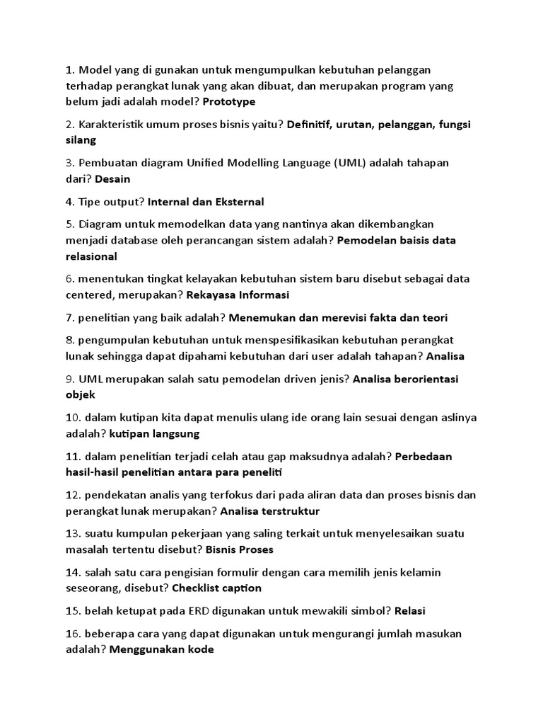 Kisi Kisi Sistem Basis Data | PDF