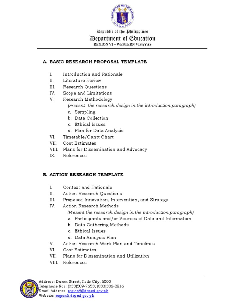 Research Proposal and Action Template | PDF