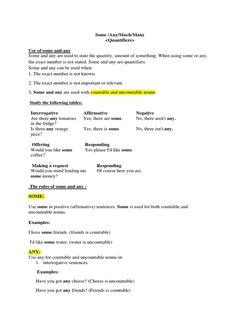 Quantifiers-A2 | PDF | Quantity | Grammar