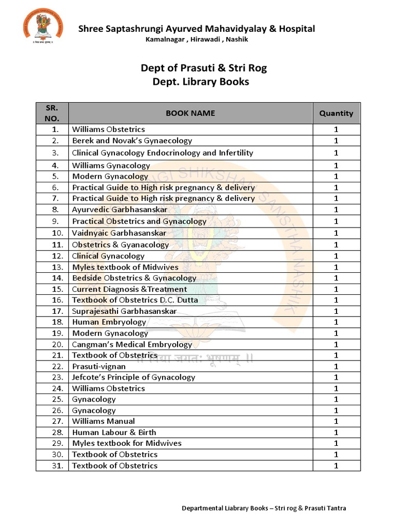 Books Prasuti and Stri Rog | PDF