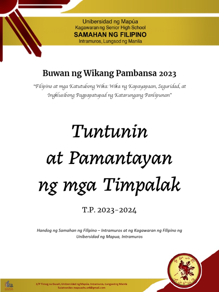 BNW 2023 Tuntunin at Pamantayan 2 | PDF