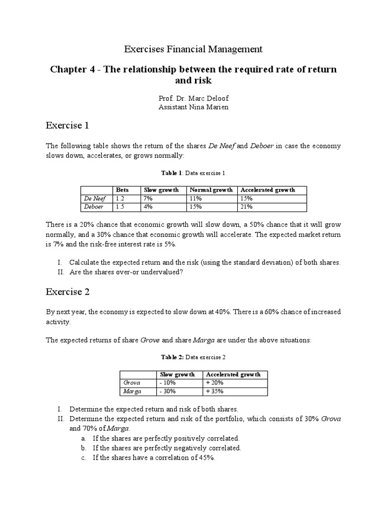 Exercises Chapter 4 | PDF