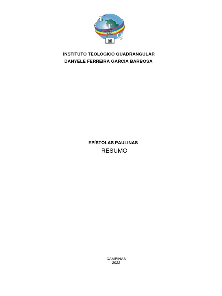 Cartas Paulinas - Itq 2022 - 230816 - 100449 | PDF
