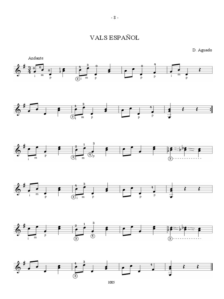 Dionisio Aguado - Vals Español | PDF