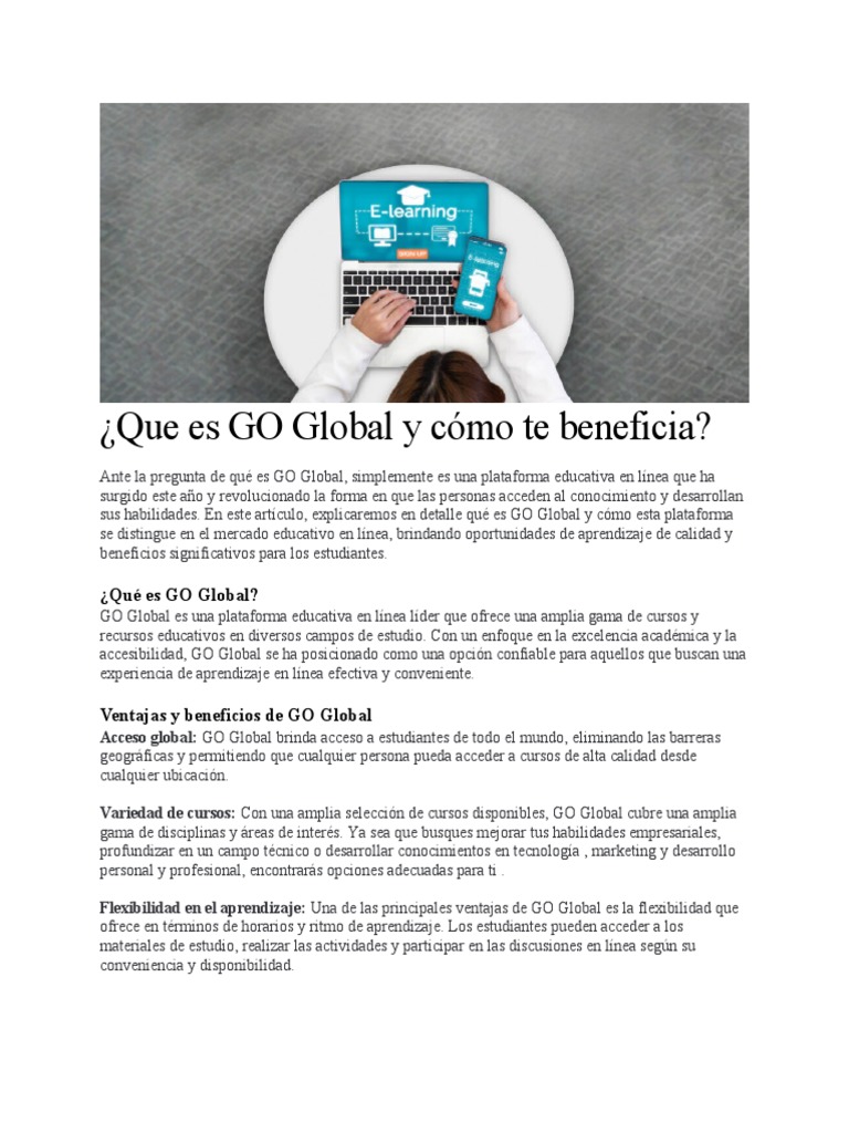 Que Es GO Global y Cómo Te Beneficia | PDF | Aprendizaje | Enseñando