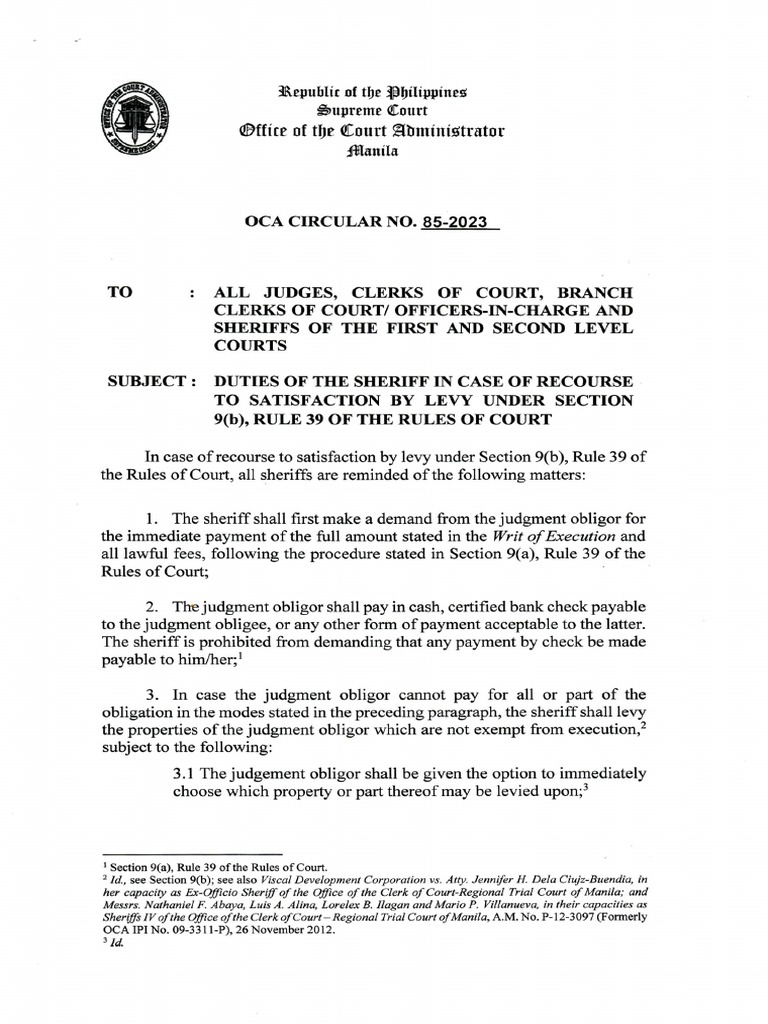 OCA Circular No. 85-2023 | PDF