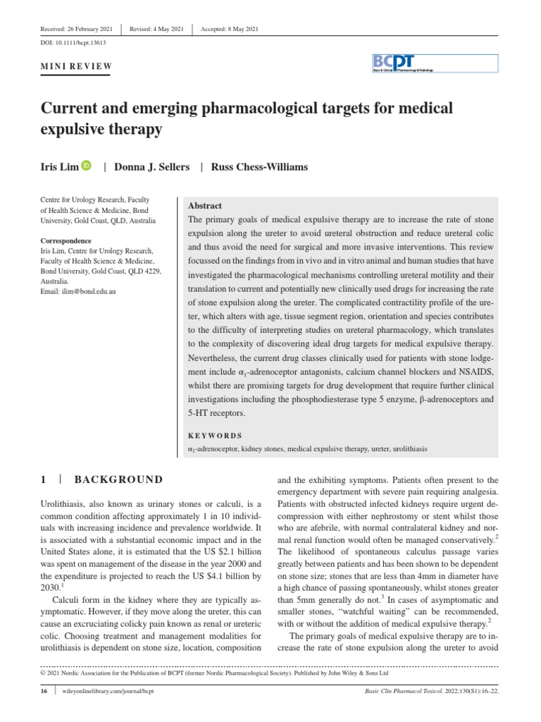 Current and Emerging Pharmacological Targets For Medical | PDF