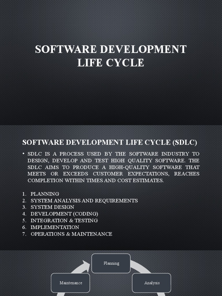 Software Development Life Cycle | PDF | Software Development Process ...