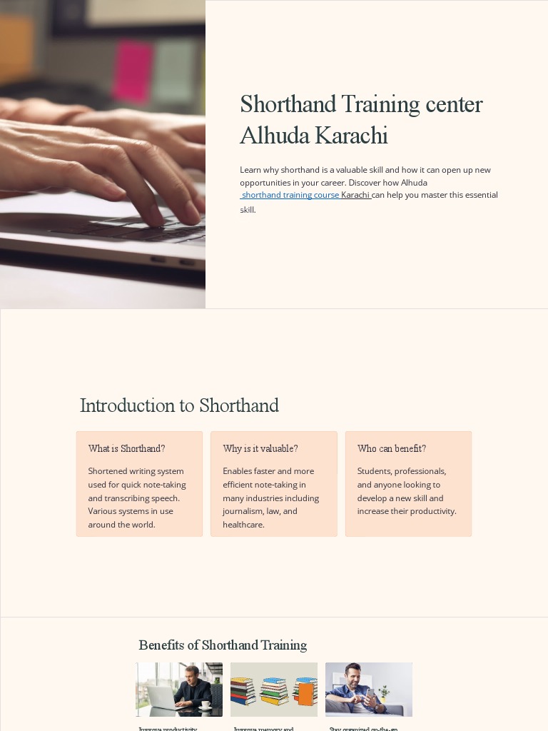 Shorthand Training at Alhuda Karachi | PDF | Career & Growth