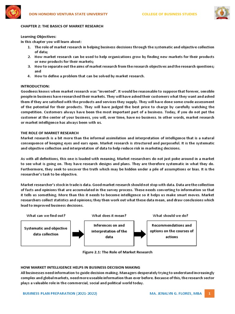 Chap 2 The Basics of Market Research | PDF | Career & Growth | Business