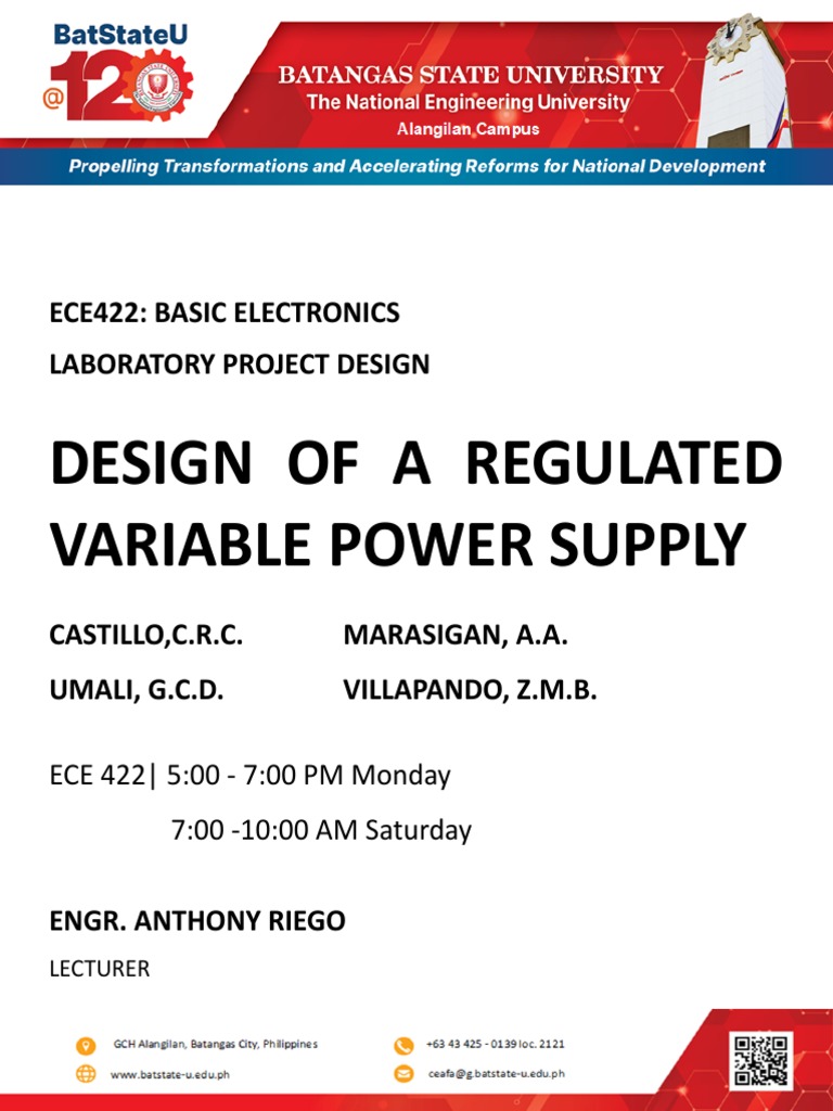 ECE422 Project Design - Power Supply - Castillo, CRC, Marasigan, AA., Umali, GCD, Villapando ...