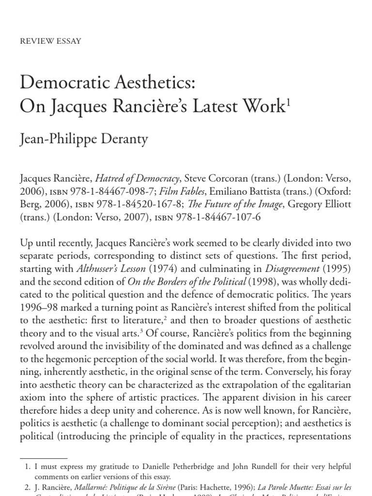 Democratic Aesthetics | PDF | Aesthetics | Democracy