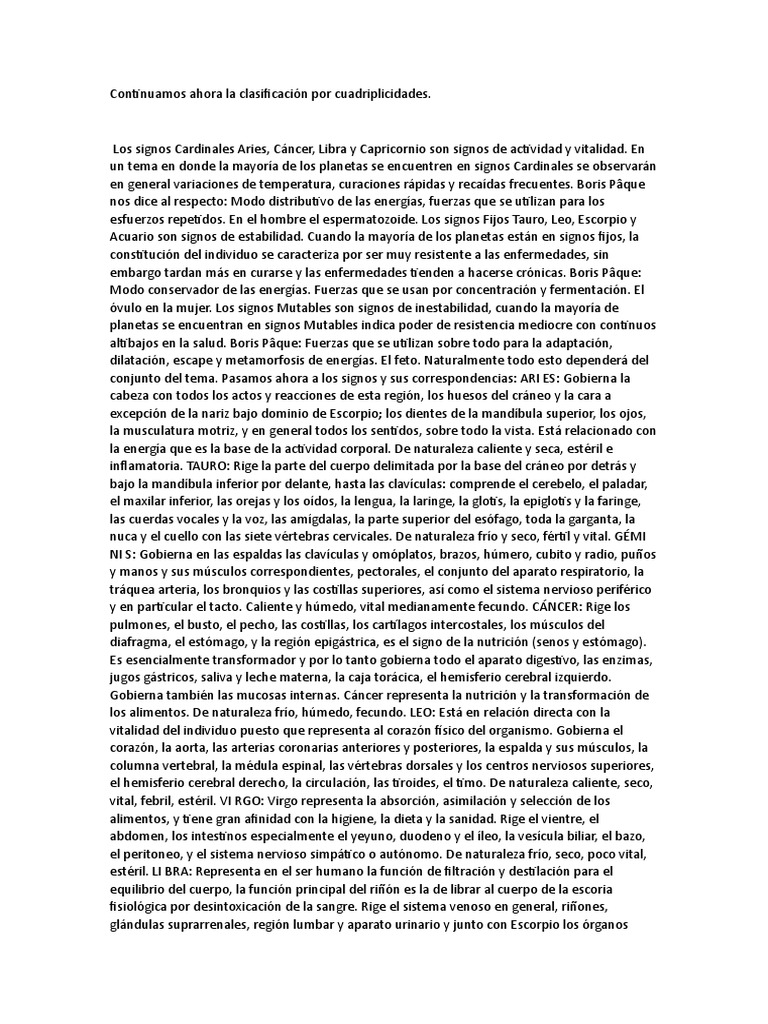 Clasificacion de Singnos y Descripcion Signos Cardinales, Fijos ...