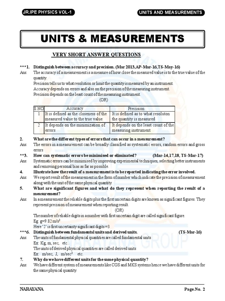 02 Units And Measurements 2 31 Pdf