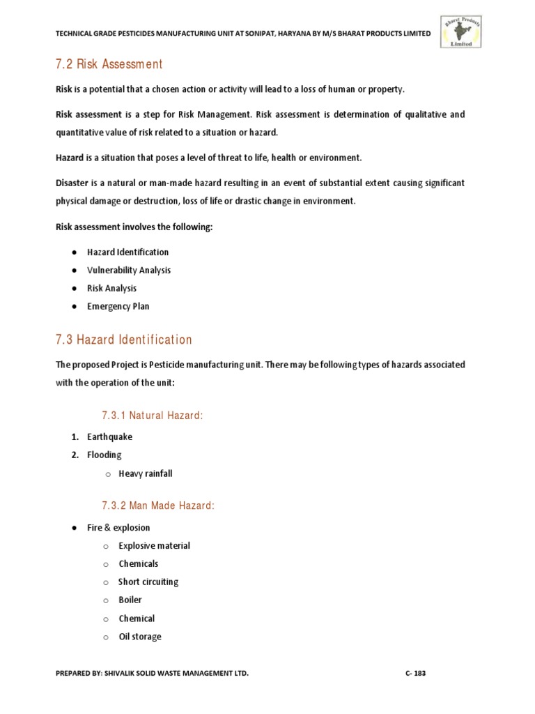 Pest Control Risk Assessment | PDF