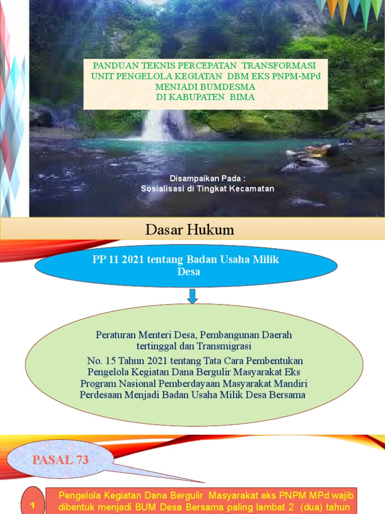 Sosialisasi Bumdesma 2021.Pptx (Repaired) .PPTX 1 | PDF