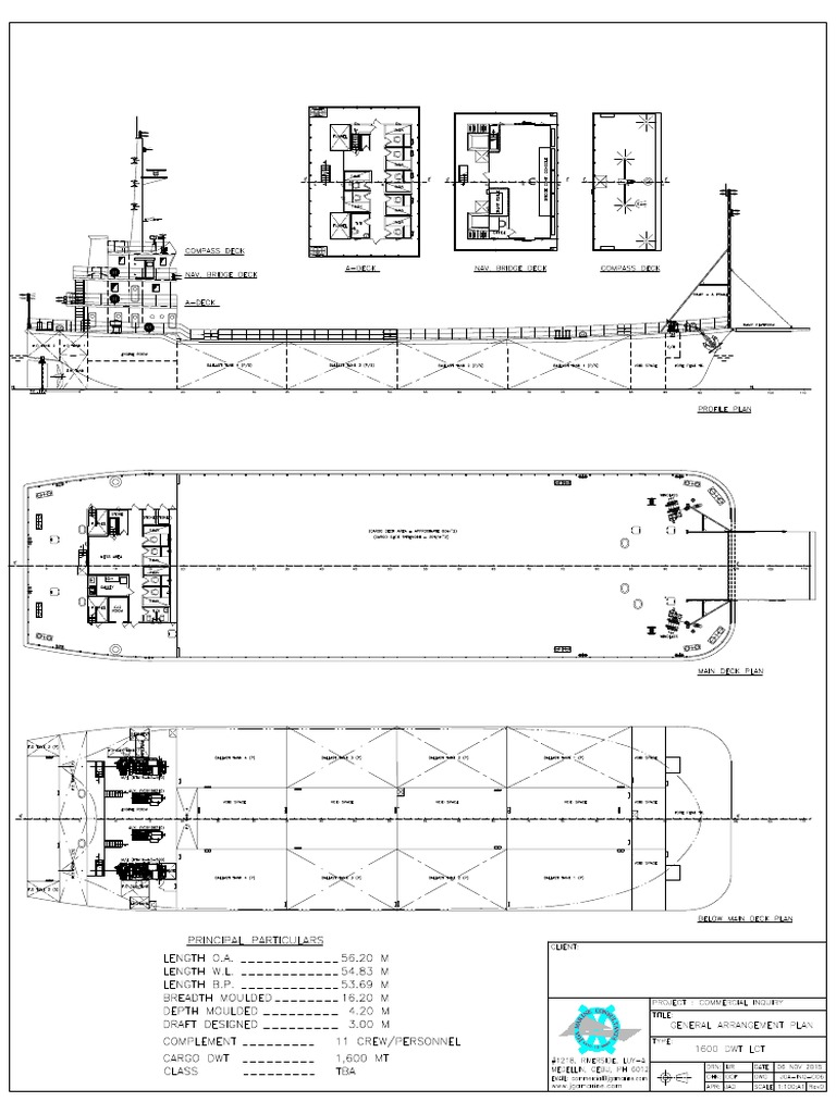 1,600 DWT LCT - General Arrangement Plan_Rev0 | PDF