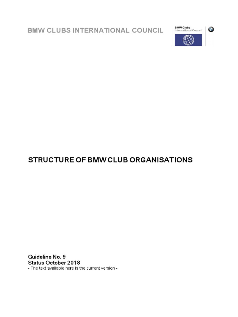 Guideline-No.9 - Structure of BMW Club Organisations - V2 | PDF