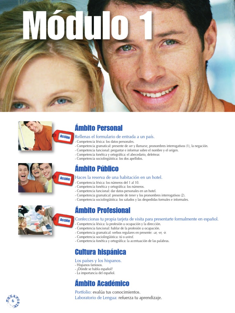 Pasaporte A1 Modulo1 | PDF | Lengua española | Verbo