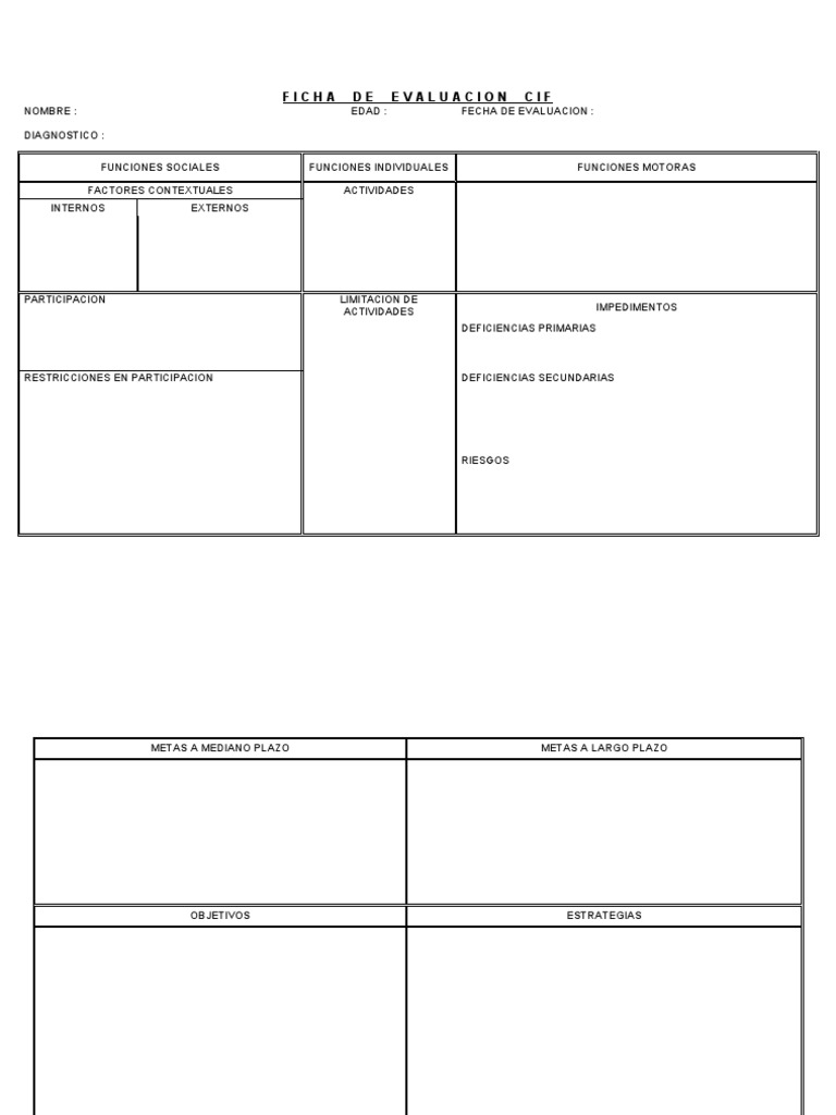 Ficha de Evaluacion Cif | PDF