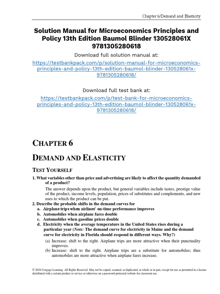 Microeconomics Principles and Policy 13th Edition Baumol Solutions ...