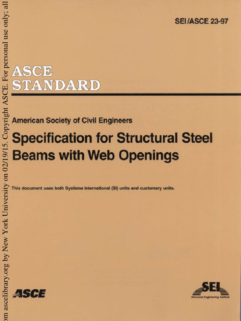 Specifications For Structural Steel Beams With Web Openings 1999 | PDF
