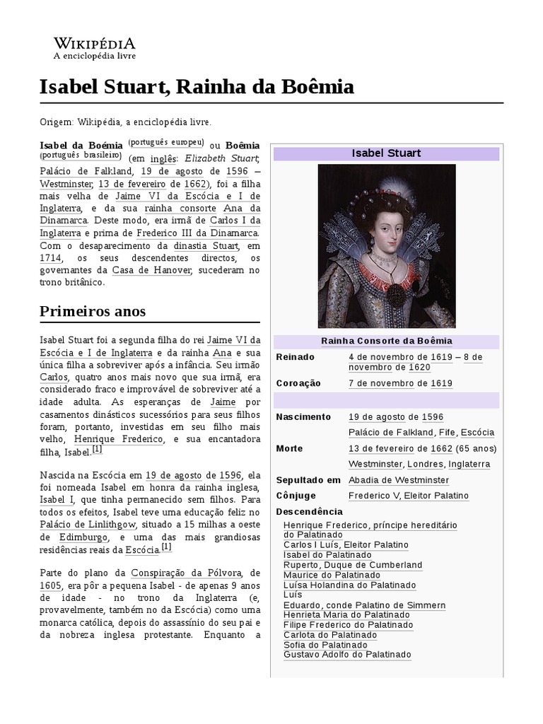 Isabel Stuart: Rainha da Boêmia | PDF | História | Clássicos