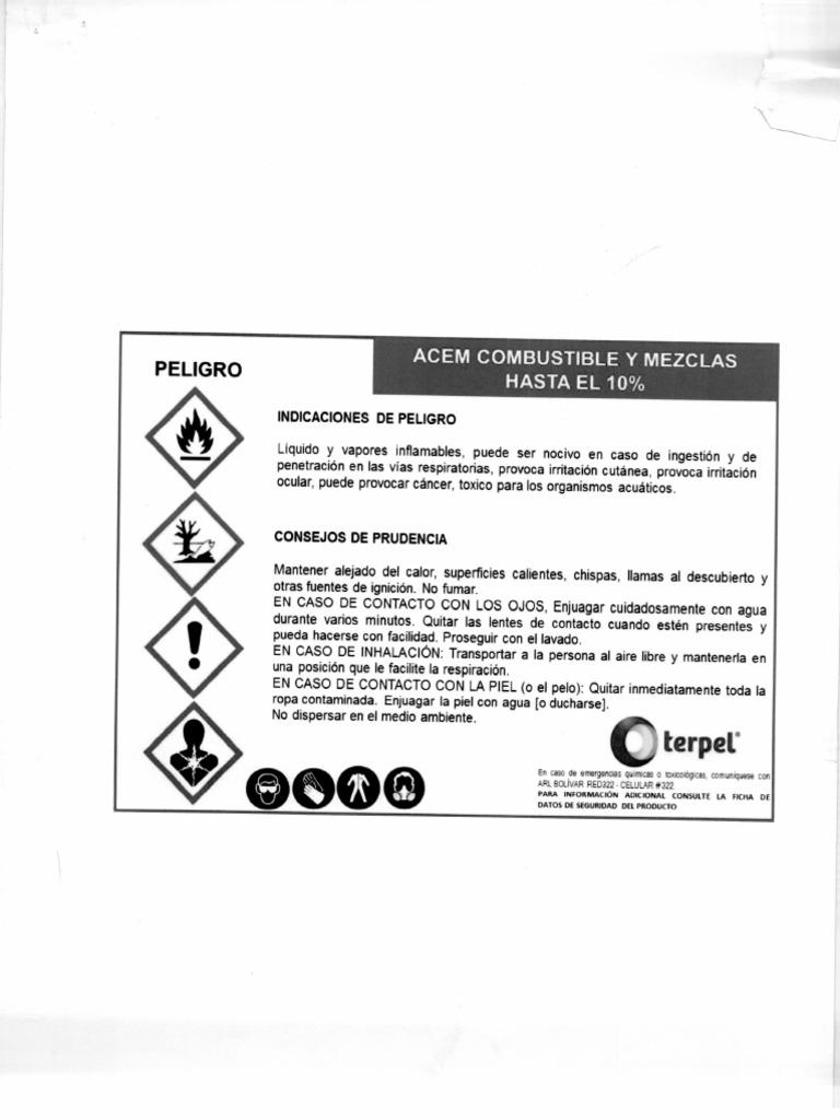 Hoja de Seguridad-ACPM | PDF